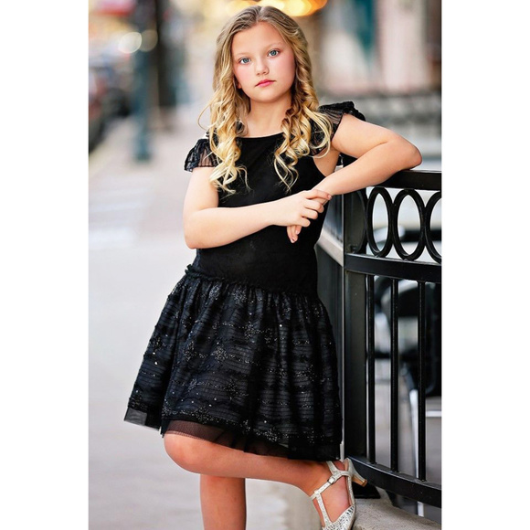 Isobella & Chloe | Dresses | New Sz 6x Isobella Chloe Black Girls Dress ...